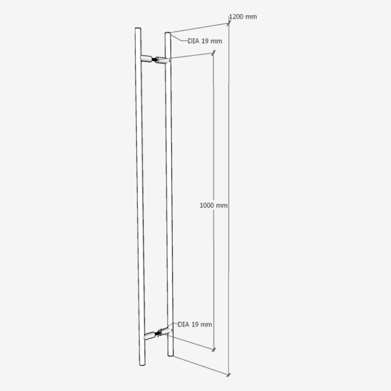 Guardsman pull handle 1000mm centres x 19mm diameter, back to back for ...