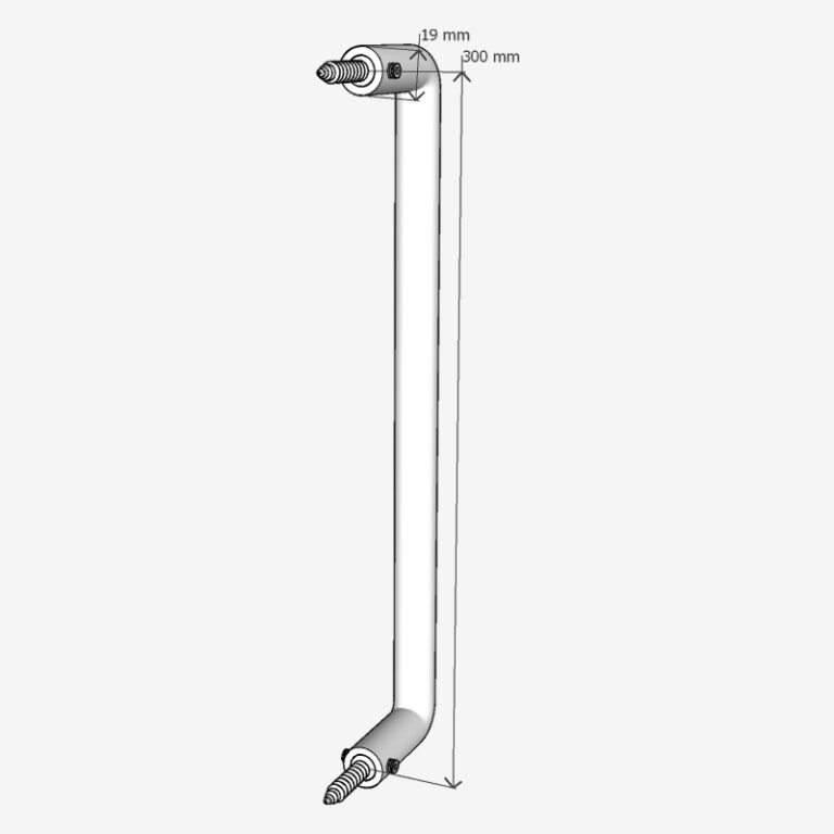 D type pull handle 300mm centres x 19mm diameter, secret face fixing ...