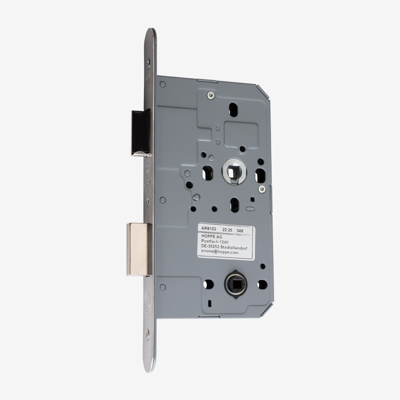 Mortice bathroom lock 60mm backset with 24mm radius forend and strike ...